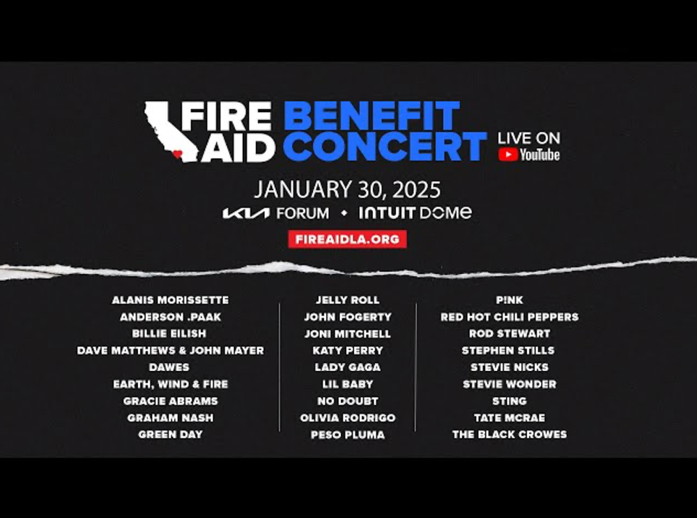 FIREAID BENEFIT CONCERT For Los Angeles Live Streaming Tonight